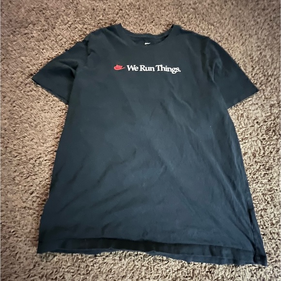 Nike | Shirts | Vintage Nike Black We Run Things Tee Embroidery Nike ...